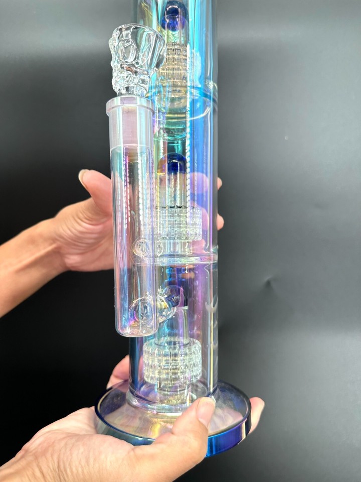 16in Heavy Thick Glass Bong Water Pipe Hookah Bongs with Skull catcher ...