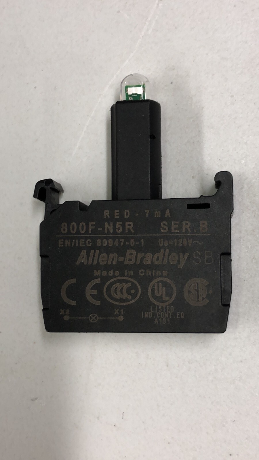 ALLEN BRADLEY 800F-N5R PILOT LIGHT LAMP MODULE RED LED 120VAC | eBay