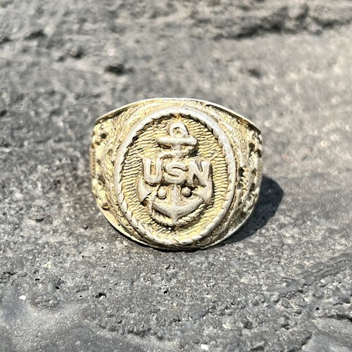 VINTAGE STERLING SILVER UNITED STATES NAVY MILITARY RING. SIZE 9. | eBay