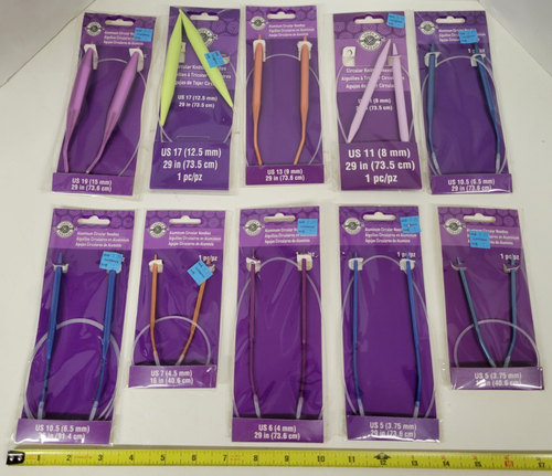 Loops & Threads 10pc Circular Knitting Needles 8 are Aluminum Varied ...