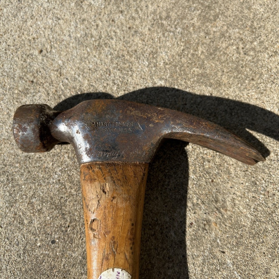 The Framer Forged Hammer Hart Tools Vintage The Trimmer with Hickory ...