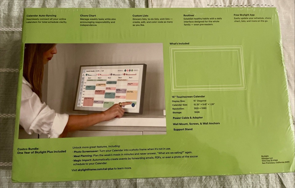 Skylight Calendar: 15” Wall Planner Digital Calendar & Chore Chart ...