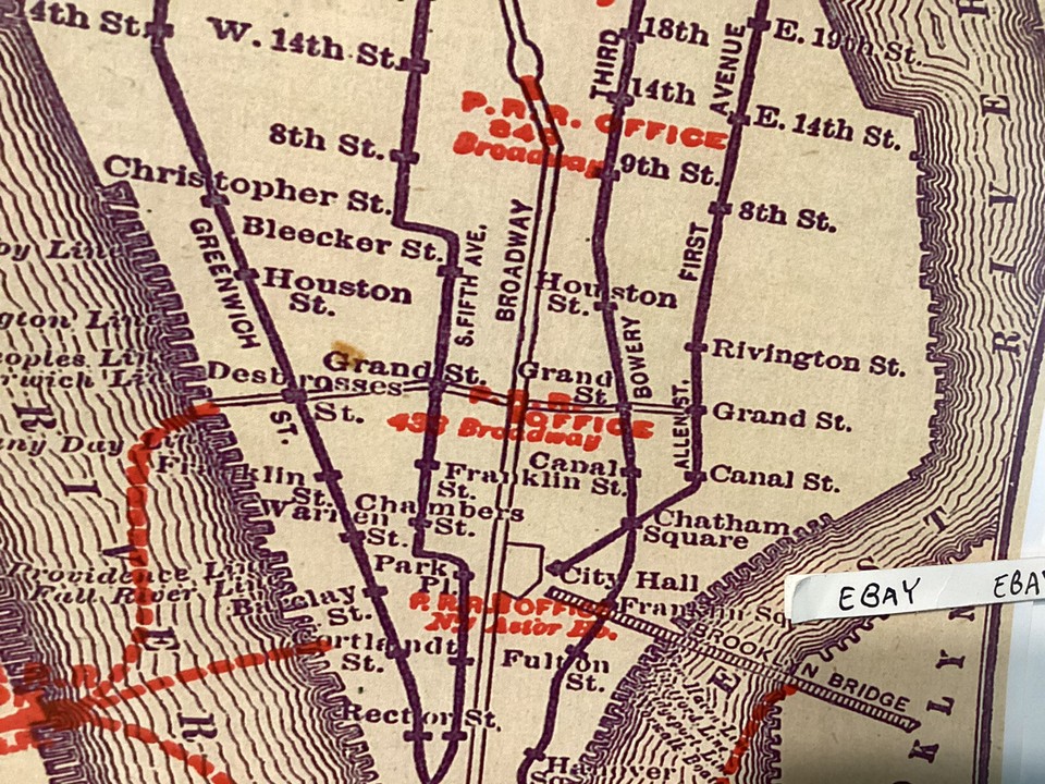 1893 NEW YORK PRR PENNSYLVANIA RAILROAD MAP BROOKLYN LONG ISLAND JERSEY ...