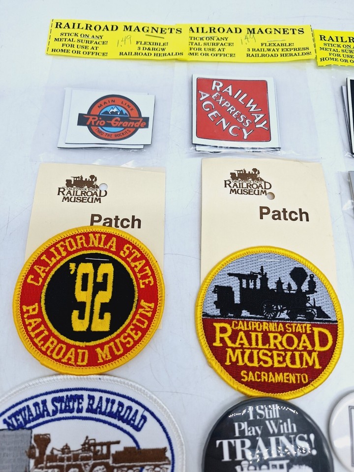 Lot of 32 Railroad Train Buttons Magnets Patches Southern Pacific CSX ...