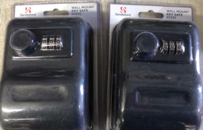 pack of 2 x Sandleford Steel Key Storage Safe, Wall Mounted 145mm ...