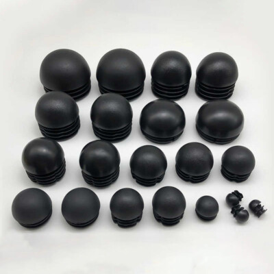 Round Plastic End Caps Domed Plugs Stoppers Tube Inserts Black Chair ...