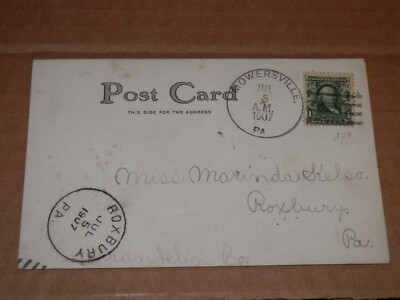 MOWERSVILLE PA DPO - 1907 POSTCARD - ROXBURY - SHIPPENSBURG - FRANKLIN ...