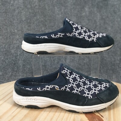 Easy Spirit Shoes Womens 8 Wide Traveltime Clog Blue Leather Slip On ...