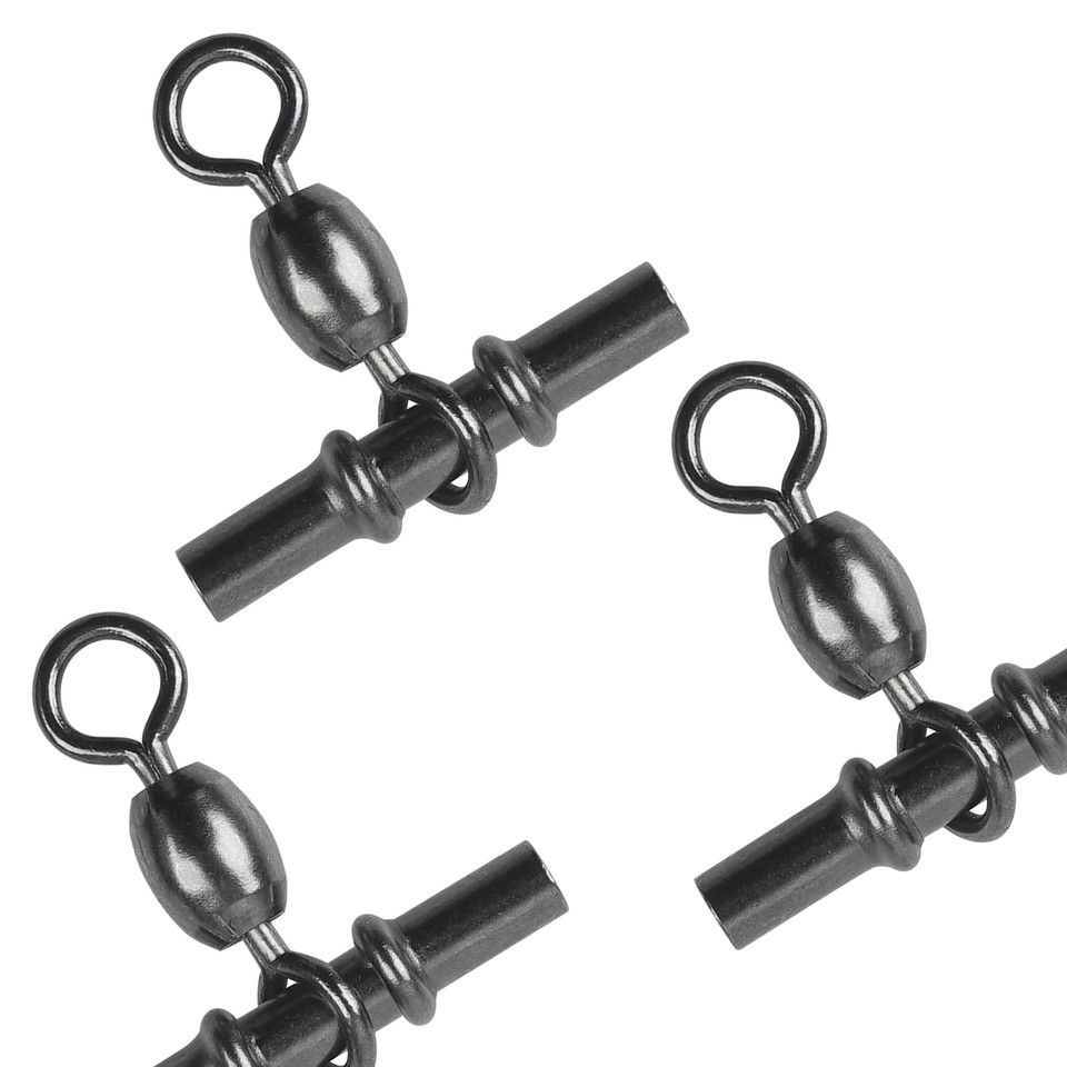 100PACK 1.5mm Cross-line Fishing Sleeve 3 Way Crane Swivel Crimp Swivel ...