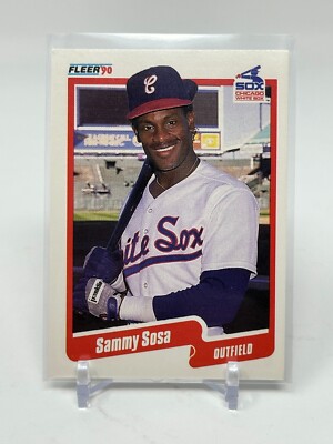 1990 Fleer Baseball Sammy Sosa Rookie RC Card #548 ERROR Wrong DOB EX ...