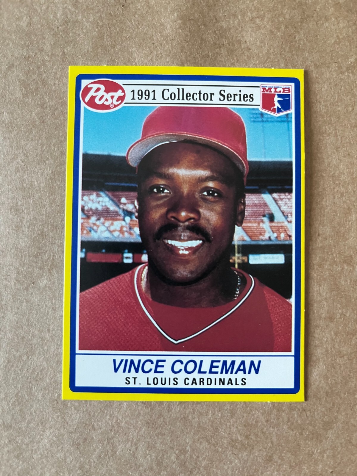1991 Post Cereal Vince Coleman St Louis Cardinals Baseball Near Mint ...