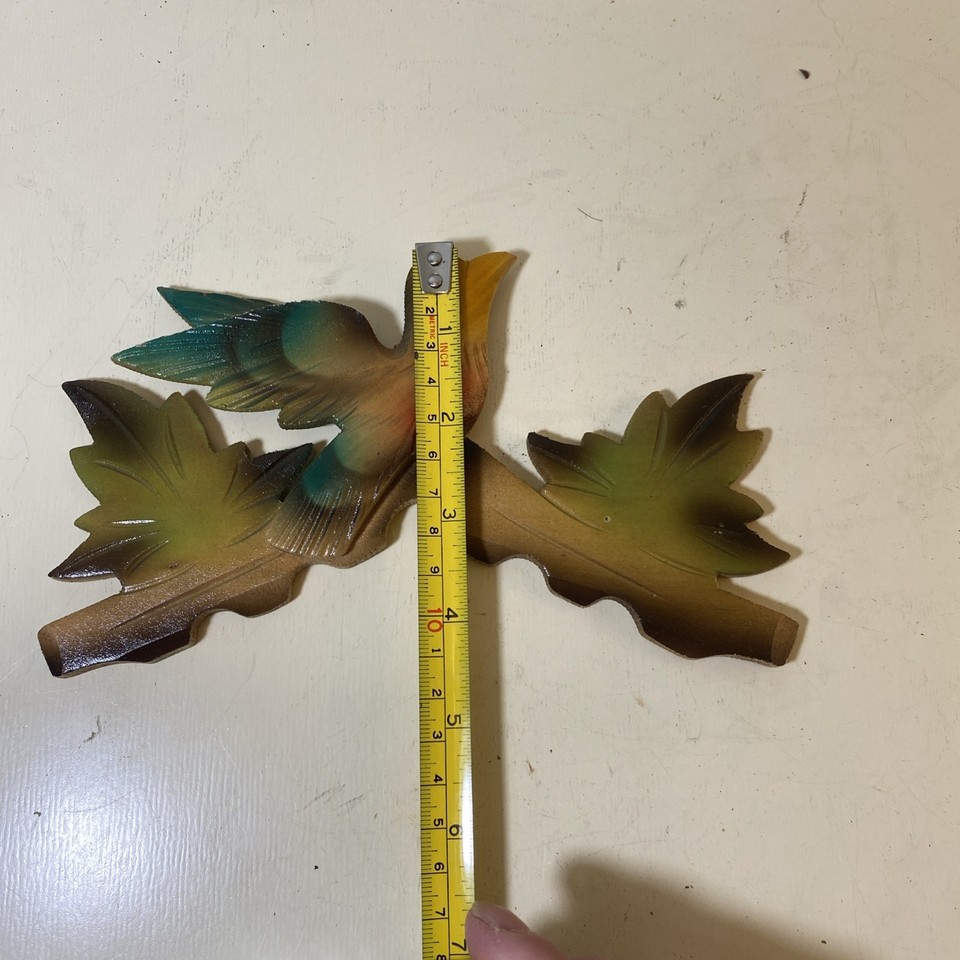 Vintage Painted Bird Leaves Cuckoo Clock Top Trim Parts Or Restoration ...