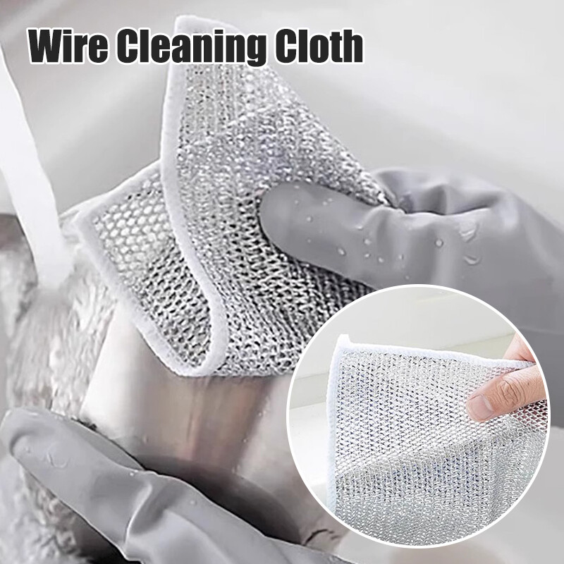 Silver Cleaning Cloth Magic Dish Towel Reusable Non Stick Oil Dishcloth ...