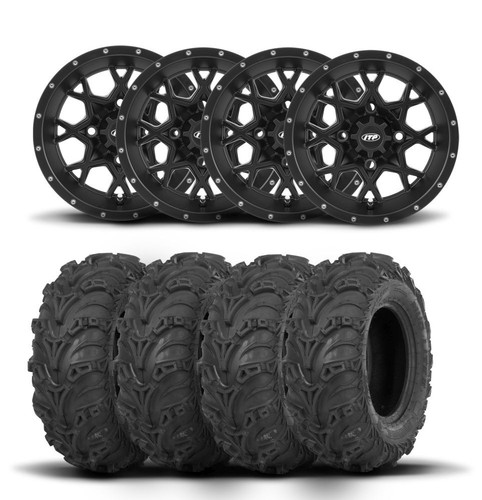 ITP Hurricane 14" Matte Black Wheels And Mud Lite II Tires [30x9-14] | eBay