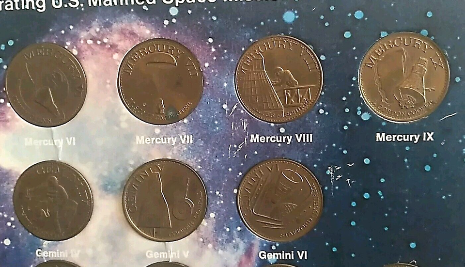 MAN IN SPACE ️~ US Manned Space Missions American Space Coin ...