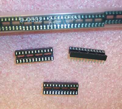 QTY (34) 24 PIN DIP IC SOCKETS DUAL WIPE "SKINNY" .300 2-641932-3 AMP 2 ...