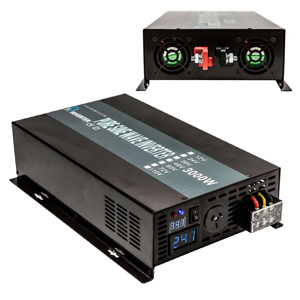 12V to 240V 50HZ 3000W Off Grid Home Use Pure Sine Wave Power Inverter ...
