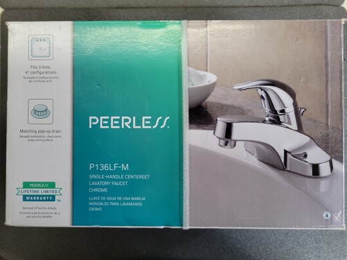 Peerless P136LF-M Classic Single Handle Bathroom Faucet w metal pop-up ...