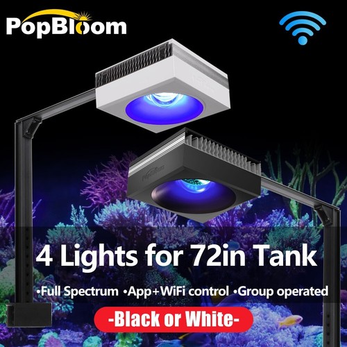 4PCS PopBloom RL90 Full Spectrum LED Aquarium Light for 72" 180cm 6ft Reef Tank | eBay