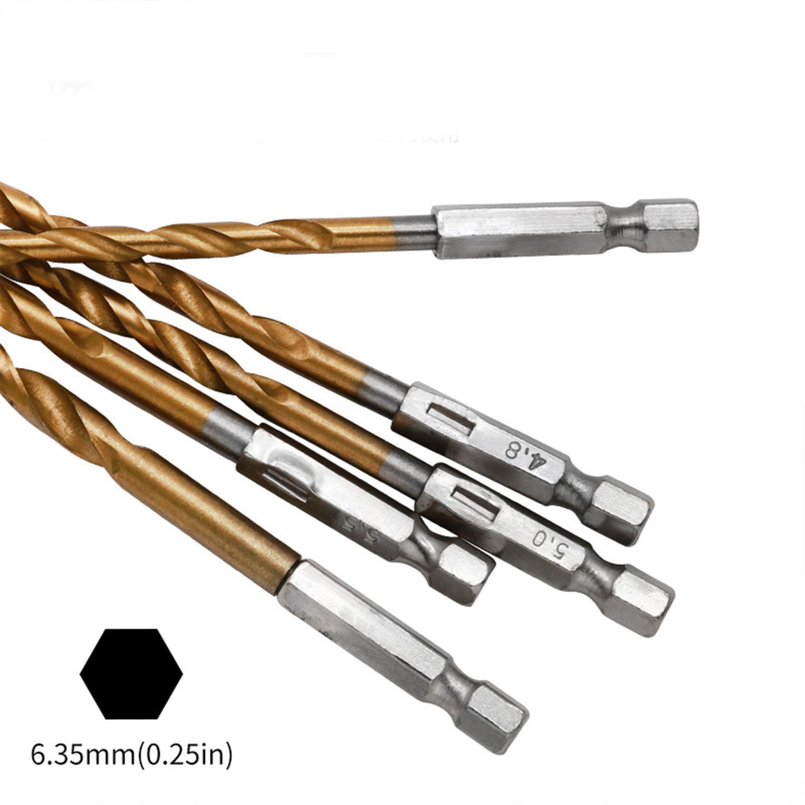 13 Pieces Hex Shank Drill Bit Set 1.5mm-6.5mm HSS for Steel Wood Sheet ...