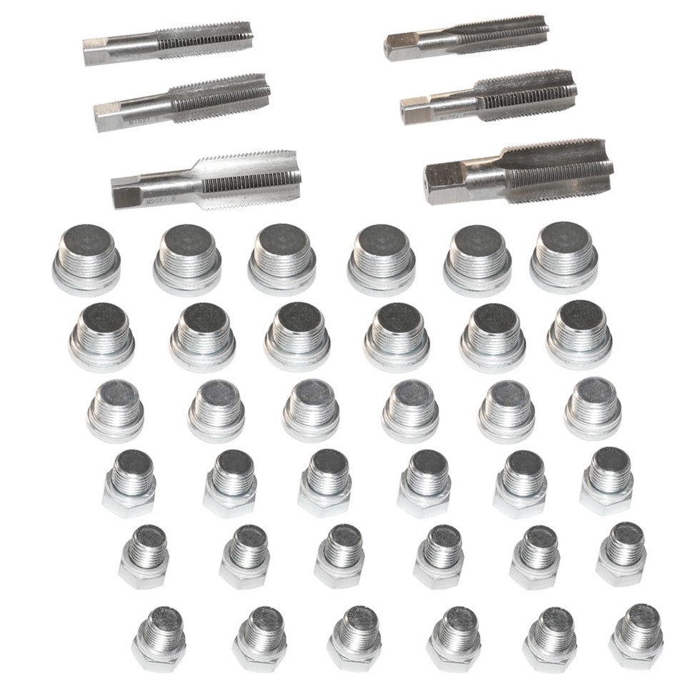 114pc Oil Pan Drain Sump Plug Key Thread Repair Tool Kit Set Drain Plug ...