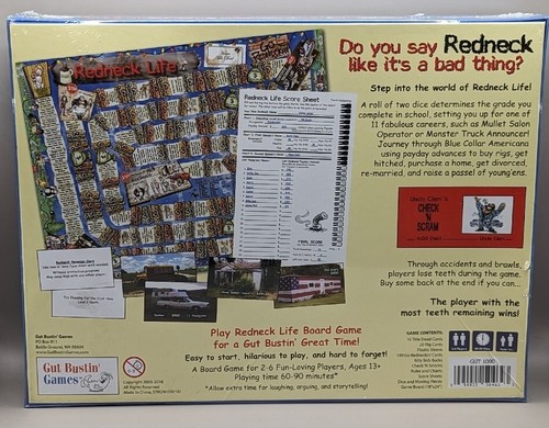 Brand New REDNECK LIFE Board Game by Gut Bustin Games Sealed Funny ...