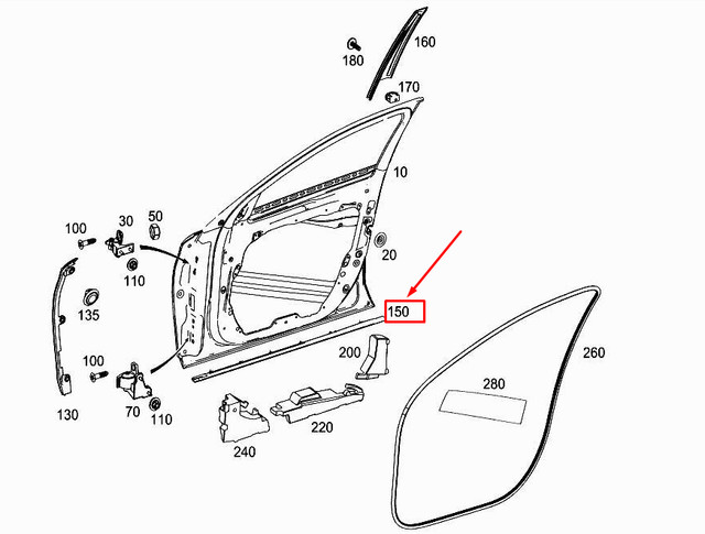 MERCEDES-BENZ E W213 Türabweiser vorne rechts unten A2136900262 NEU ...