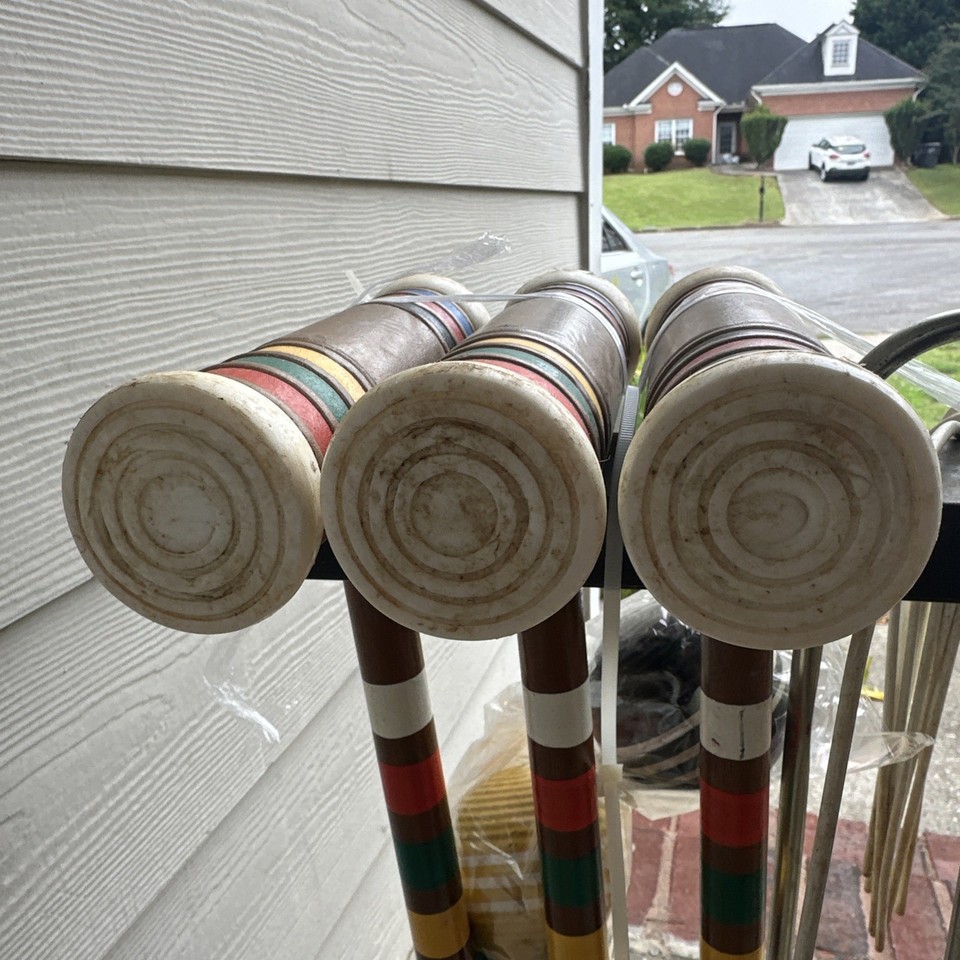 Vintage~Forster~Wood Croquet Set w/Stand 6 Players Made In USA | eBay
