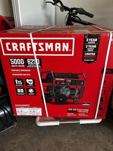 Craftsman 5000 Watt Generator w/ CO Detection Model CMXGGAS030731 - NEW ...
