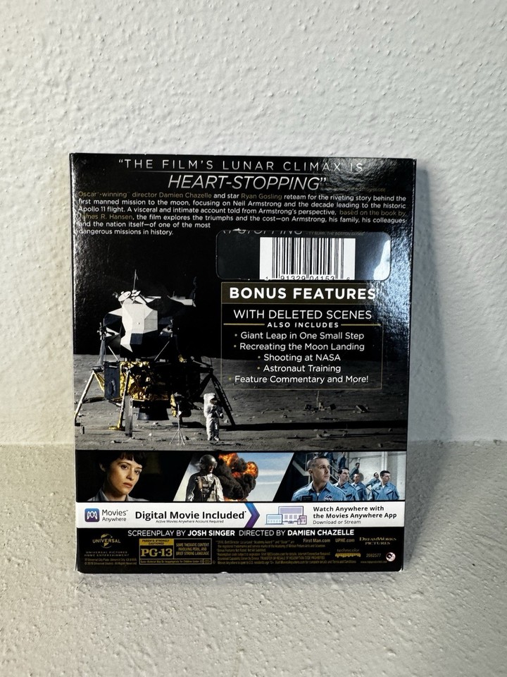 BLU RAY ~ First Man (Blu-ray + DVD, 2-Disc Set, 2018) with Slipcover ...