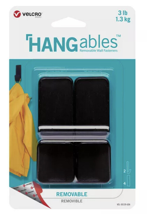 VELCRO BRAND Hangables Medium Plastic Removable Fasteners 2 PK -pack of ...