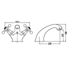 Traditional Bath Shower Mixer Tap With 3 Way Round Rigid Riser Kit ...