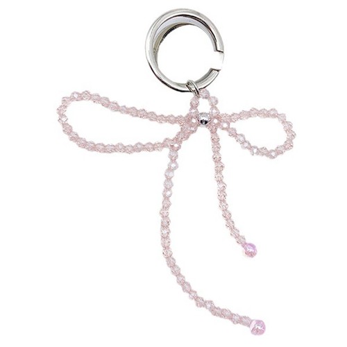 Finger Ring Clasp Beaded Crystal Bow Phone Pendant Holder 360 Rotatable ...