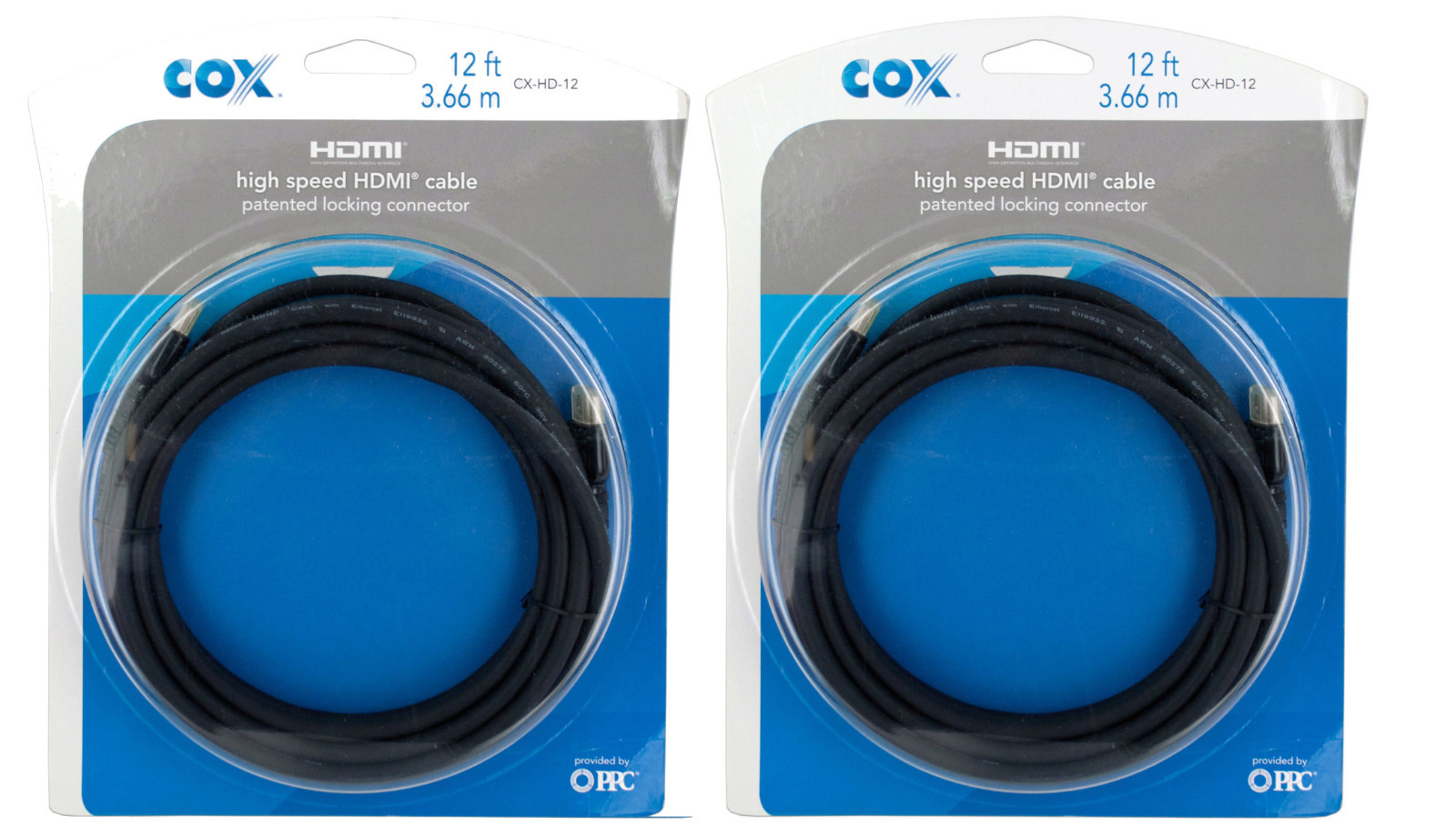 COX High Speed HDMI Cables 3 ft 6 ft 12 ft HDMI to HDMI Locking ...
