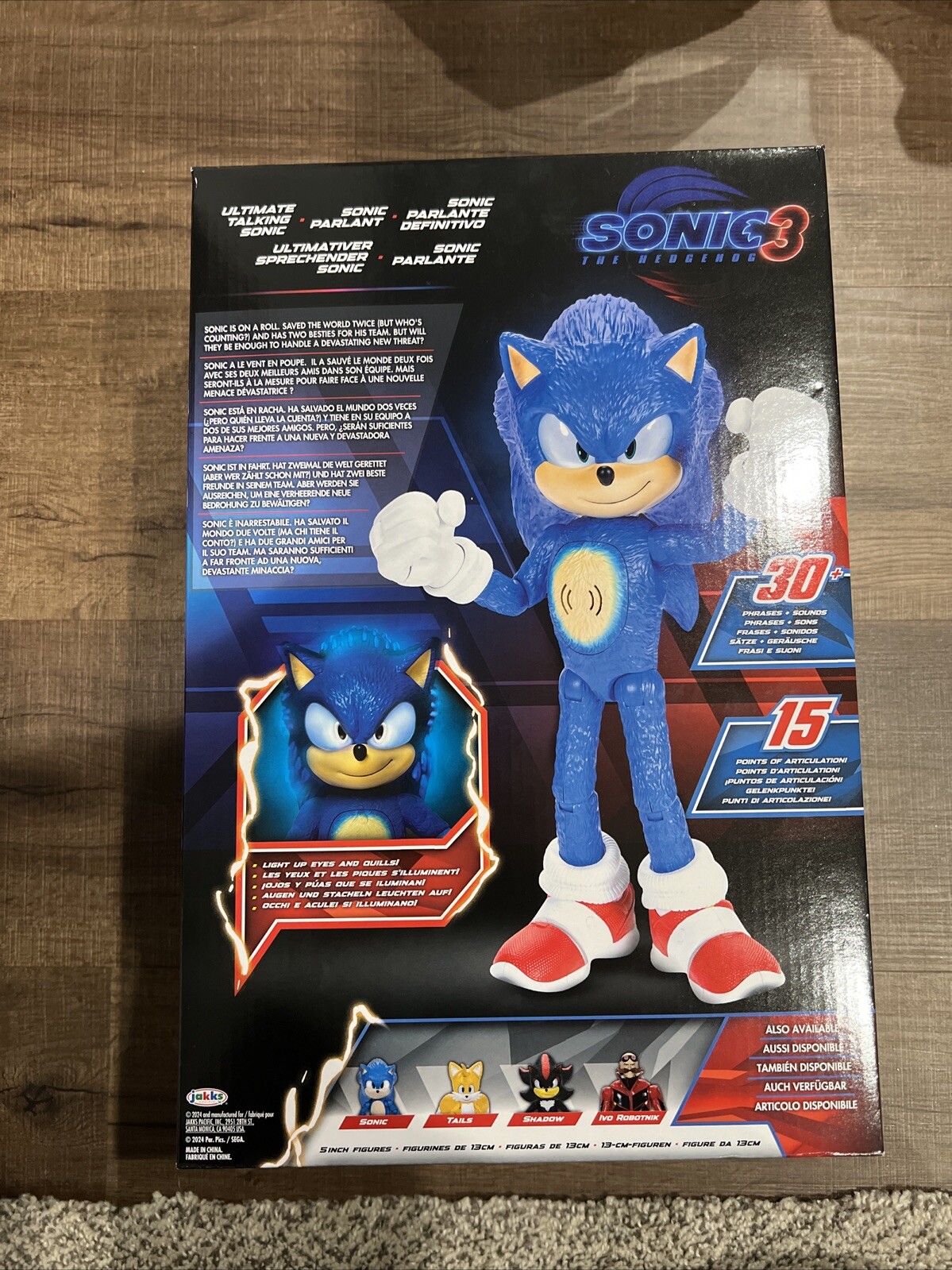 Sonic The Hedgehog 3 Ultimate Talking Sonic Figure Toy Jakks NEW HTF 12 ...
