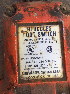 Hercules Foot Switch (NEMA Type 2, 4, 13) | eBay