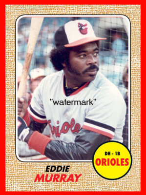 EDDIE MURRAY Custom Made Baseball Art Card Baltimore Orioles MINT ...
