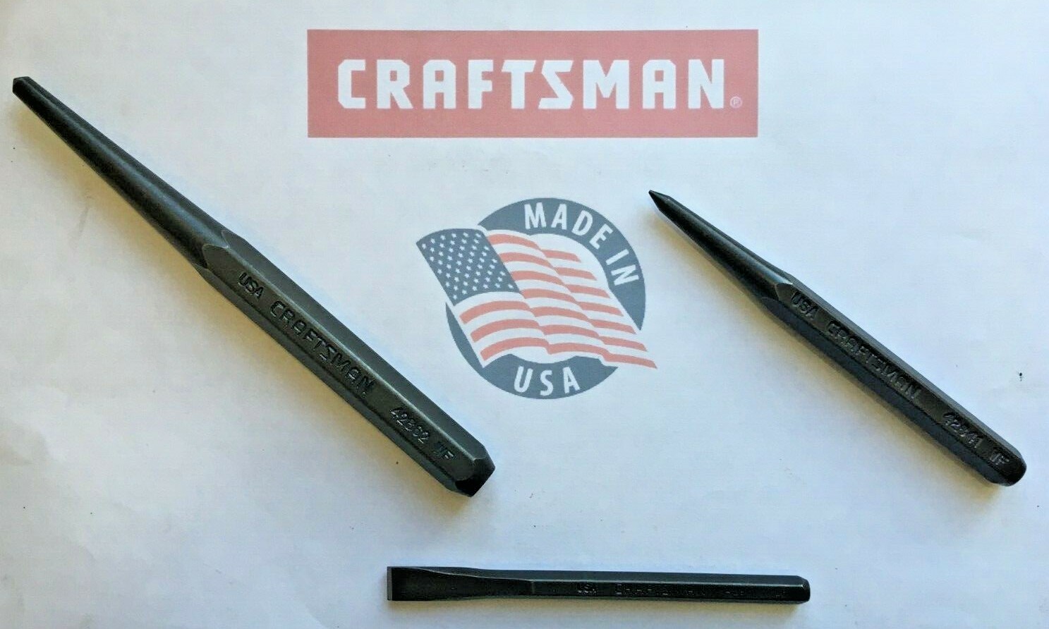 CRAFTSMAN*USA MADE* 42862-1/2 Center Punch42841 3/8-Prick Punch42971-1/ ...