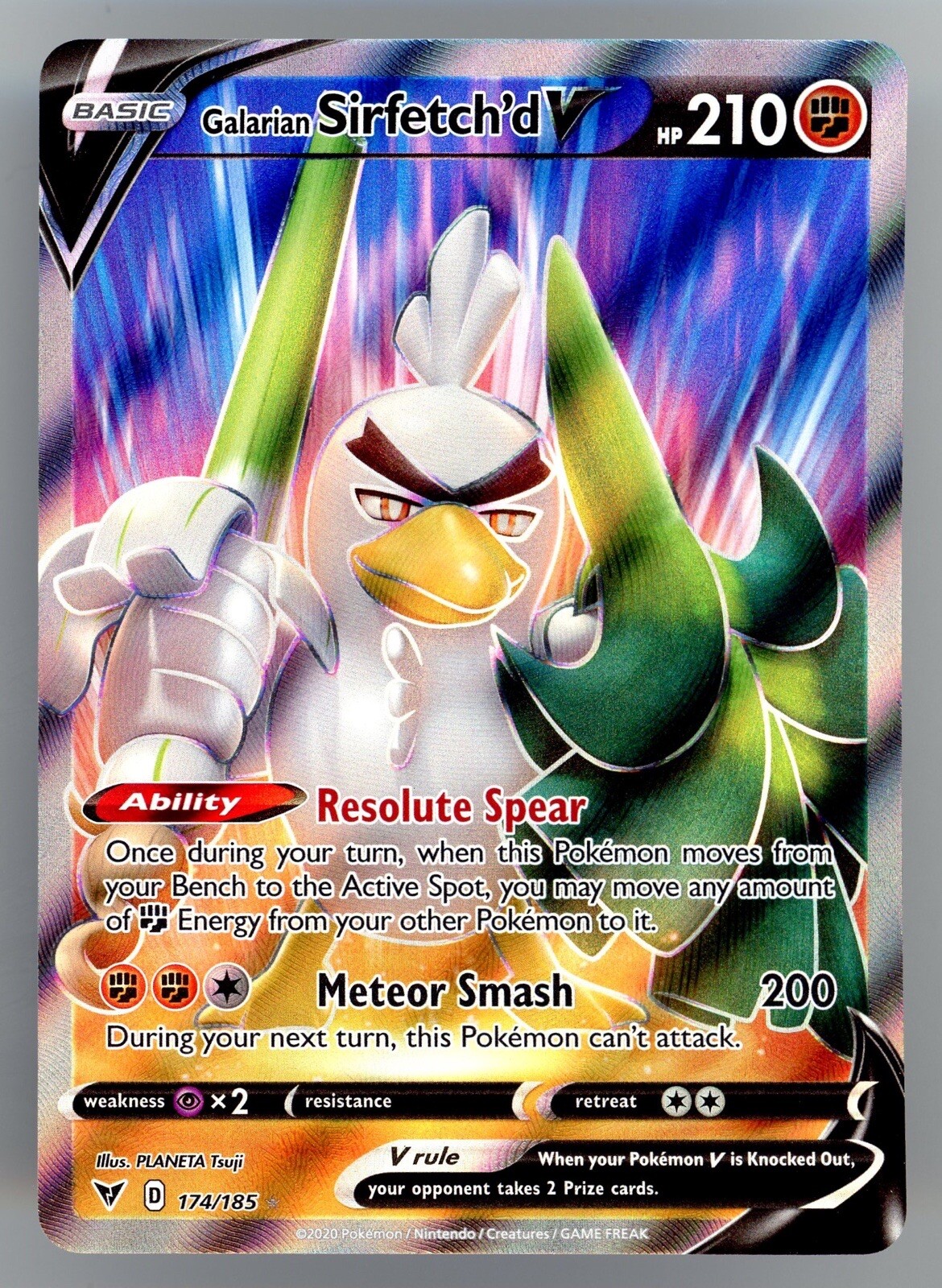 Pokémon TCG Galarian Sirfetch'd V Vivid Voltage 174/185 Holo Full Art ...