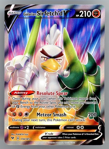 Pokémon TCG Galarian Sirfetch'd V Vivid Voltage 174/185 Holo Full Art ...