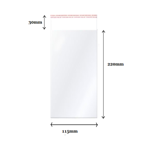 Clear Self Seal Cello OPP Cellophane Plastic Display Bags Gifts DL 115 ...