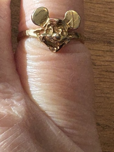 10k Yellow Gold Vintage Mickey Mouse Ring | eBay