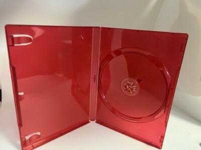 25 NEW HIGH QUALITY 14mm Translucent RED SINGLE DVD CASES BL72HD FREE ...