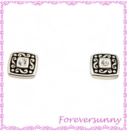 Brighton Mini Silver Crystal Post Earrings | eBay