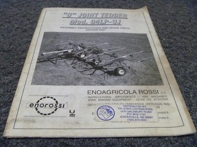 Enorossi G4LP-UJ U Joint Tedder Parts Catalog & Assembly Instructions ...