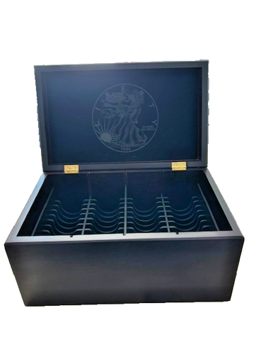 Beautiful Cherry-Stained Hardwood Slabbed Graded Coins Display Case ...