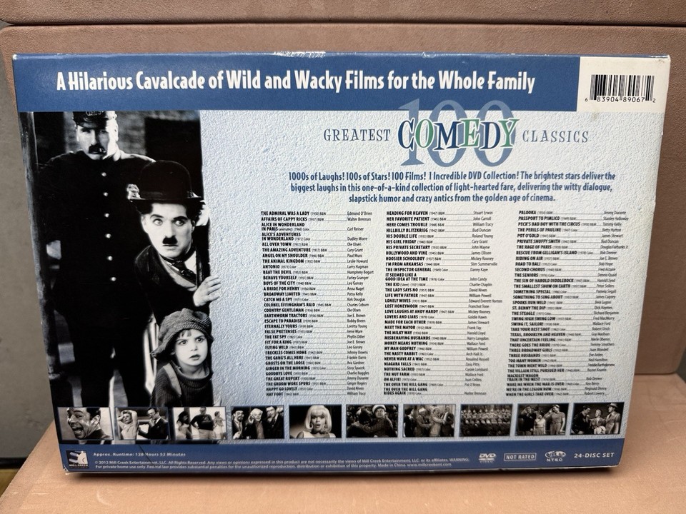 Greatest Comedy Classics DVD Box Set | 100 Movies | 24 Disc Set | New ...