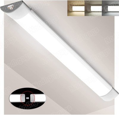 LED Lights Batten Tube Light 4FT White Office Shop Garage Ceiling Lamp ...