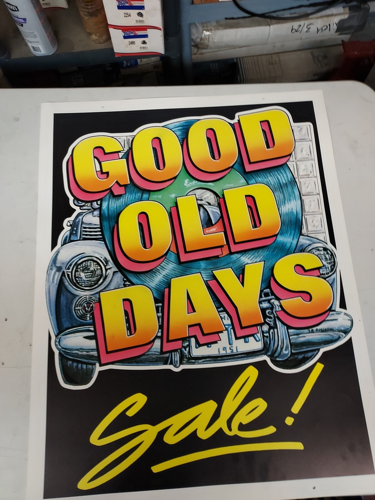 Vintage Screen Print Paper Store Sign GOOD OLD DAYS SALE POSTER 22x28 ...