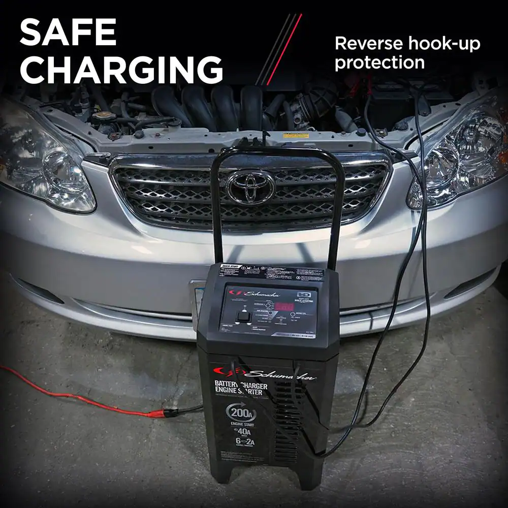 Automotive 6V/12V 200 Amp Battery Charger Jump Starter 40A Boost Mode ...